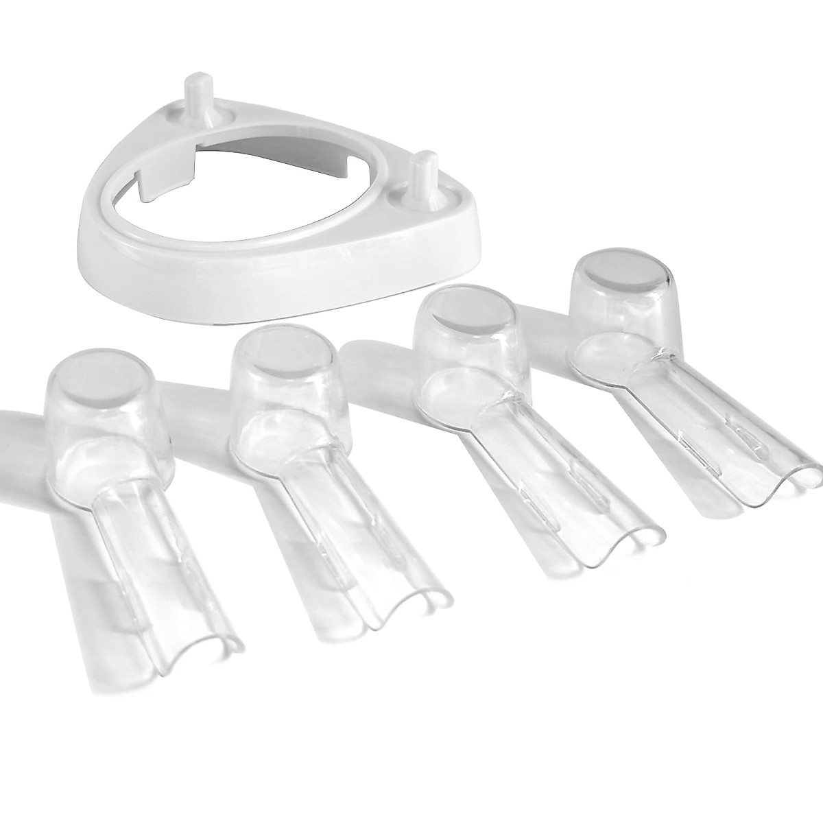 Electric Toothbrush Head Holder/Toothbrush Charger Base Stand for Oral-B and 4pcs Round Toothbrush Head Cover