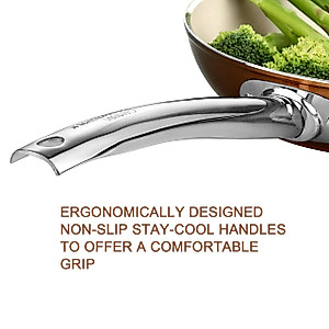 Cook Code 10-Piece Pots and Pans, White Ceramic Nonstick Copper Finish Cookware Set with Lids— Oven Suitable Dishwasher Suitable PFOA/PTFE Free