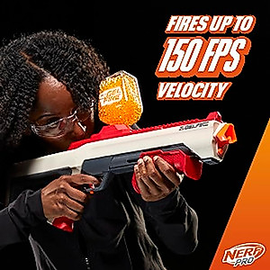 NERF Pro Gelfire Raid Blaster, Fire 5 Rounds at Once, 10,000 Gel Rounds, 800 Round Hopper, Eyewear, Toys for Teens Ages 14 & Up