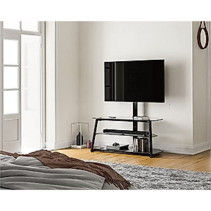 FITUEYES Floor TV Stand Height Adjustable 3-in-1 TV Stand Base Entertainment Stand for 37 to 70 inch Plasma LCD LED Flat or Curved Screen TVs,VESA 600x400mm, Hold up 99lbs