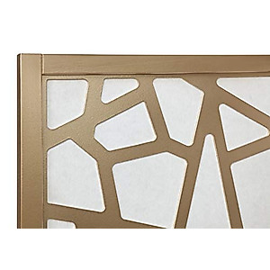 Roundhill Furniture Giyano 4 Panel Screen Room Divider, Gold