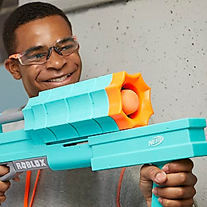 NERF Roblox Sharkbite: Web Launcher Rocker Blaster, Includes Code to Redeem Exclusive Virtual Item, 2 Rockets, Pump Action