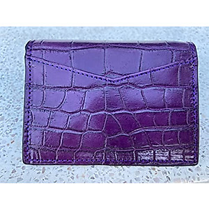 Double side Purple Crocodile Alligator leather skin Credit Cardholder, leather credit cardcase, leather creditcard cover