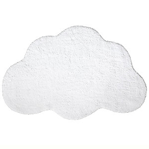 Habudda Area Rug, Bedroom Playroom Classroom Kids Nursery Rugs, Small White Cloud Decor Doormat Shower Bath Mat, Outdoor & Indoor Floor Soft Non-Slip Carpet for Baby Boy and Girl, Pure Cotton, 40"x26"