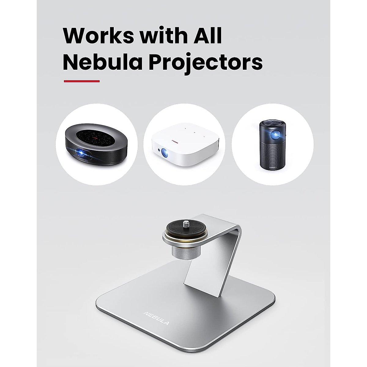 Nebula Capsule II Smart Mini Projector with Nebula Desktop Stand for Projectors, 360° and Height Adjustment