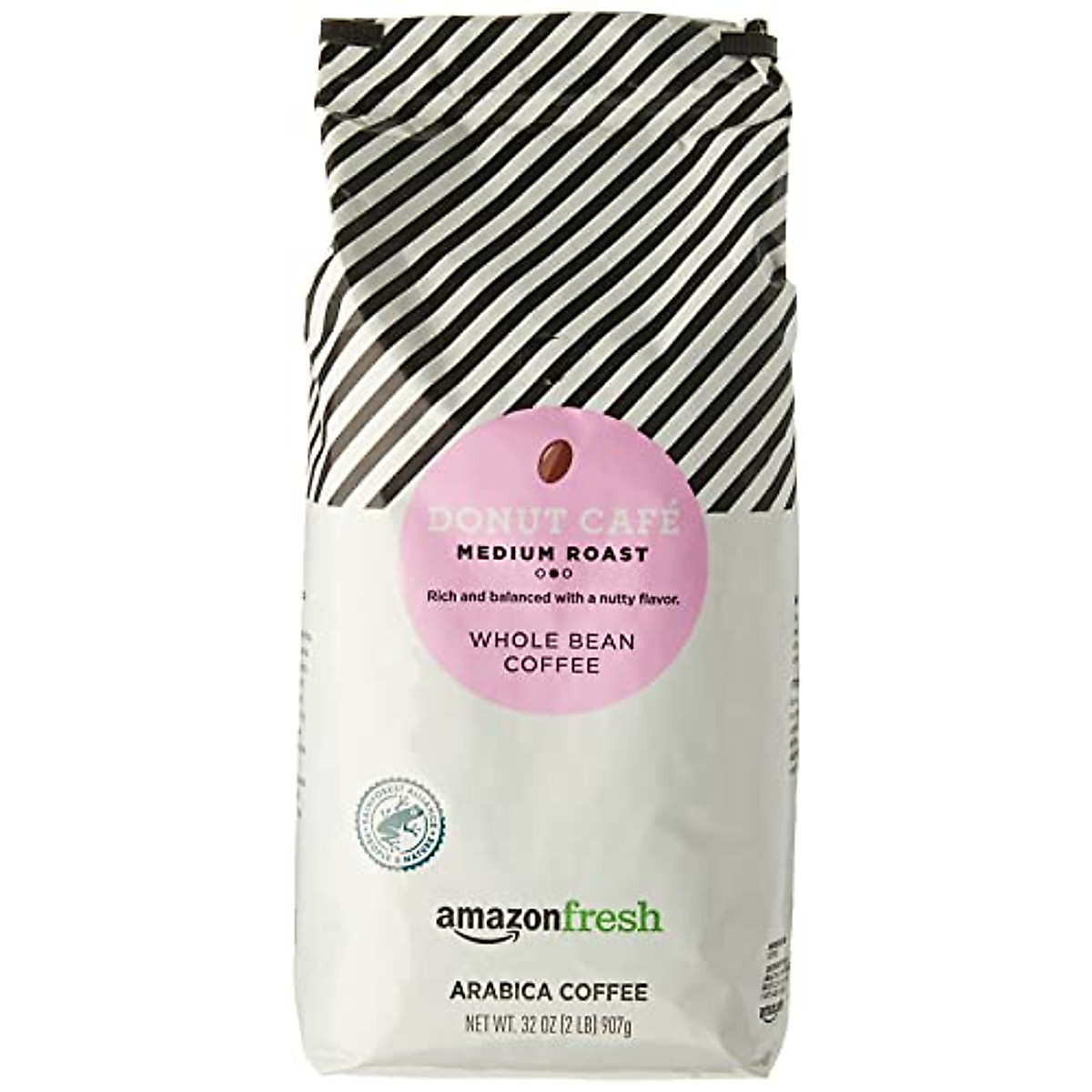 AmazonFresh Donut Cafe Whole Bean Coffee, Medium Roast, 32 Ounce