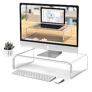 Acrylic Monitor Stand Acrylic Laptop Stand Acrylic Riser Acrylic Tray Clear Computer Monitor Stand Acrylic Computer Stand Acrylic Bed Tray Small Computer Desk White Monitor Stand Office Accessories