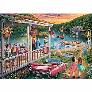 Ravensburger 16438 Summer at The Lake 300 Piece Large Pieces Jigsaw Puzzle for Adults - Every Piece is Unique, Softclick Technology Means Pieces Fit Together Perfectly