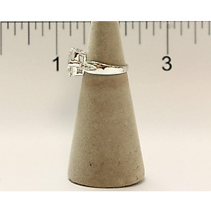 RS Covenant Women's Rhodium Plated Dress Ring Large Emerald Cut CZ 117 (9)