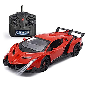 LAFALA Remote Control Car RC Cars Racing Car 1:18 Licensed Toy RC Car Compatible with Lamborghini Model Vehicle for Boys 6,7,8 Years Old Halloween, red