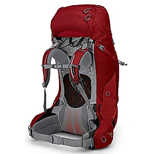 Osprey Ariel Plus 70L Women's Backpacking Backpack, Carnelian Red, WM/L