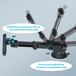 OHLPRO for Magsafe Car Mount Charger, Magnetic Wireless Car Charger for iPhone 15/14/13/12 Series, Adjustable Telescopic Arm Car Phone Holder for Windshield/Dashboard/Vents