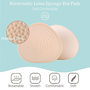 Bra Pads Inserts, 4 Pairs Chest Pad for Sports Bra, Bra Cups Inserts Sew Removable Bra Pads for Bikini & Swimwear - XXL