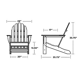 POLYWOOD AD4030WH Classic Outdoor Adirondack Chair, White