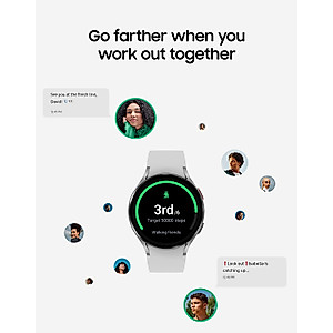 SAMSUNG Galaxy Watch 4 44mm Smartwatch with ECG Monitor Tracker for Health, Fitness, Running, Sleep Cycles, GPS Fall Detection, Bluetooth, US Version, Silver