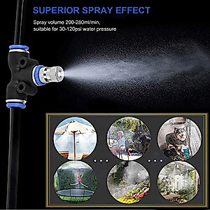 Gesentur Drip Irrigation Kit, 59ft (18M) Misting Cooling System, Adjustable Automatic Micro Drip Irrigation System Suit for Garden Landscape, Flower Bed Patio, Greenhouse, Plants