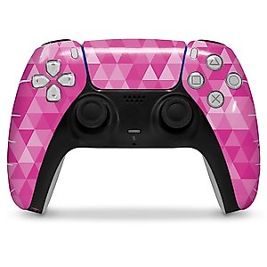 WraptorSkinz Skin Wrap compatible with Sony PS5 DualSense Controller Triangle Mosaic Fuchsia (CONTROLLER NOT INCLUDED)