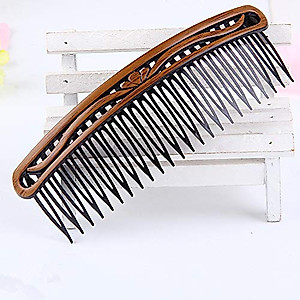 ShungFun Women Hair Side Comb Retro Wooden Hair Comb Pin Clips Hair Fork Pigtail Holders for Hair Styling Accessories