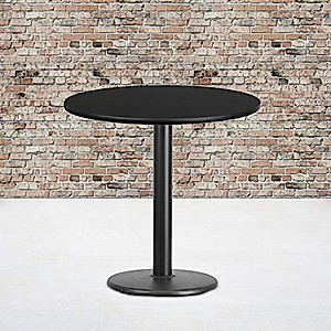 Flash Furniture 30'' Round Black Laminate Table Top with 18'' Round Table Height Base
