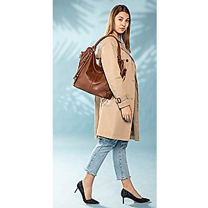 Concealed Carry Hobo Purse for Women Leather Crossbody Shoulder Bags Large Tote Bag with Detachable Holster