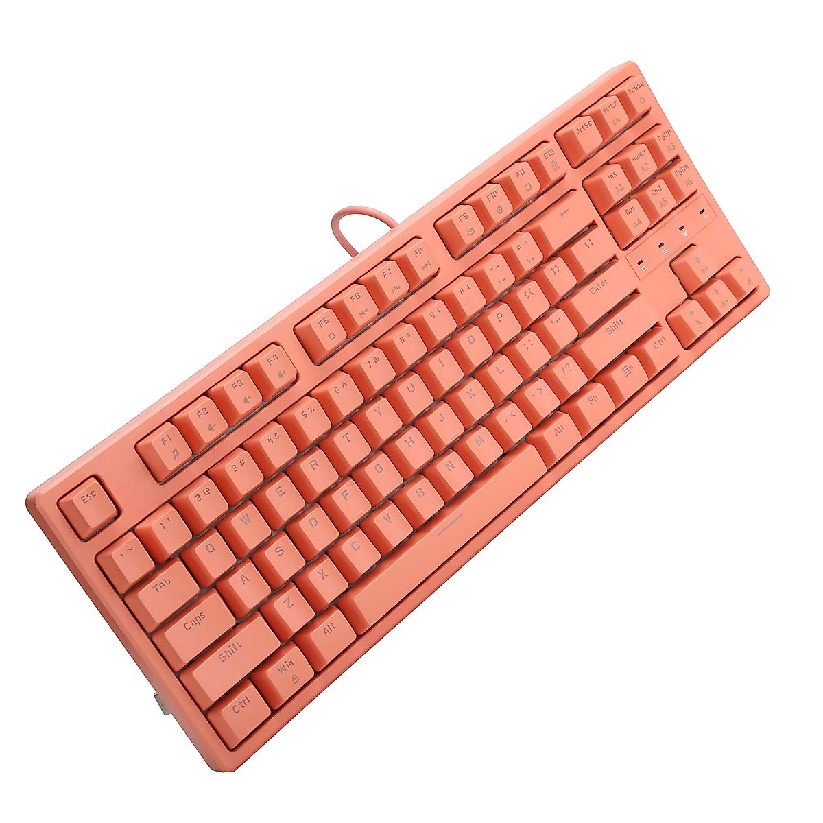 STK130 Mechanical Computer Keyboard ,Ergonomic 87‑Keys Gaming RGB Keyboard , for Game Office Home(orange)