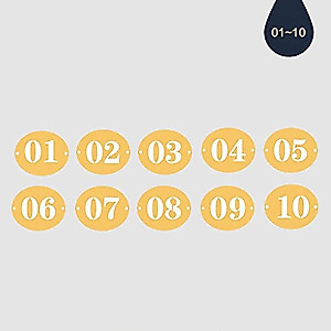 0-9 Retro Brass Table Number, 6cm Golden Card Table Number Plate, Round Hollow Countertop Digital Restaurant Plate Number, 1pcs (Color : Number 09, Size : 50x60mm)