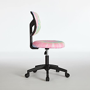 Urban Shop Pink Tie Dye Swivel Office Chair, Rainbow
