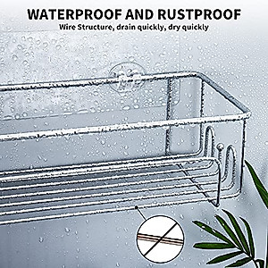 bathroom shower caddy Shower Organizer Shower Shelf Bathroom Caddy Bathroom Storage Shelf For Hanging Shower Sponge and Razor, Shampoo Holder Kitchen Spice Organizer, 304 Stainless Steel, No Drill