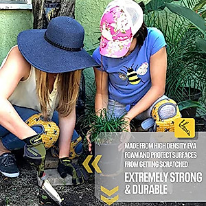 Bee's Knees Cleaning Knee Pads! Great Gift with Soft Foam and NEW LONGER Adjustable Straps, Durable and Soft Knee Protection. Water-Resistant Cleaning Floors, Working in Garden, Yoga, Gardening