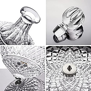 paysky spinning wine decanter with stopper, 50 oz red wine decanter crystal and gift box, for wedding gift, birthday, helovers'day, christmas day.