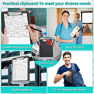 Sunnyclip Clipboard with Storage, Real Hinge & 2 Compartment, Letter Size Plastic Side Opening Lightweight Portable Slimcase Box, Smooth Writing for Paperwork Office Classroom Supply