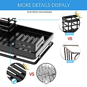 Meritpick Sink Caddy Kitchen Sink Organizer, Sponge Holder for Kitchen Sink, Kitchen Sink Sponge Holder with Removable Drain Pan for Sponge, Brush, Bottles,Dish Soap (A)