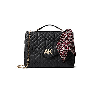 Anne Klein Womens Anne Klein quilted flap shoulder bag, Black, One Size US