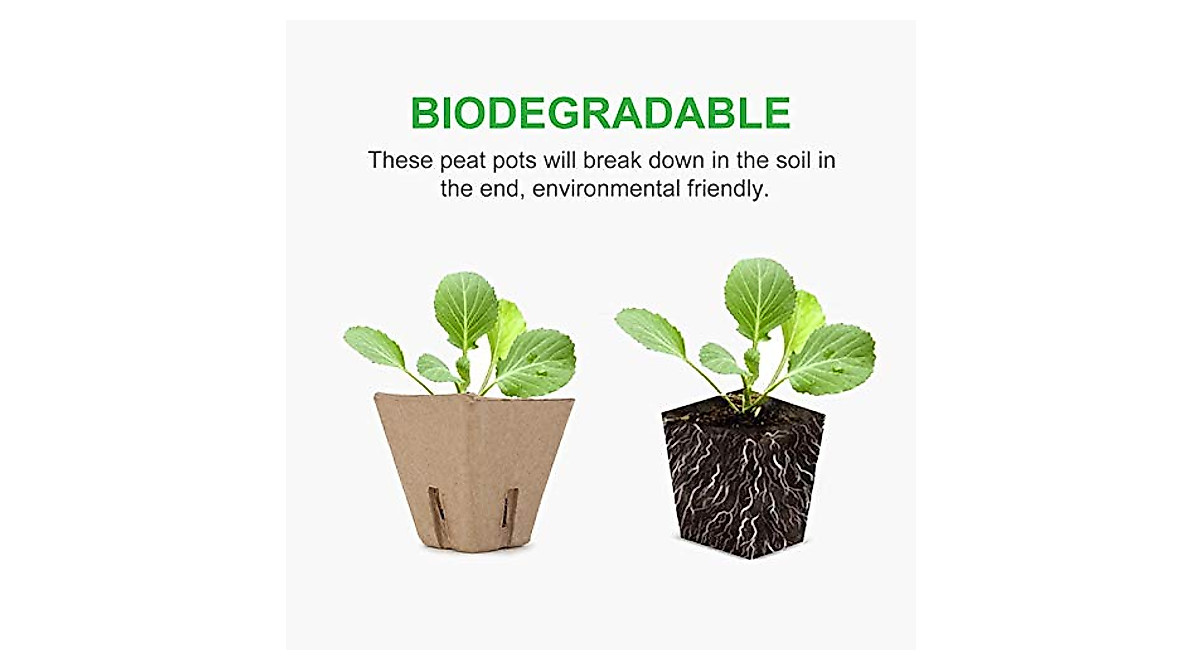 Growneer 120 Bio Peat Pots for Seedling & Garden Starter Kits