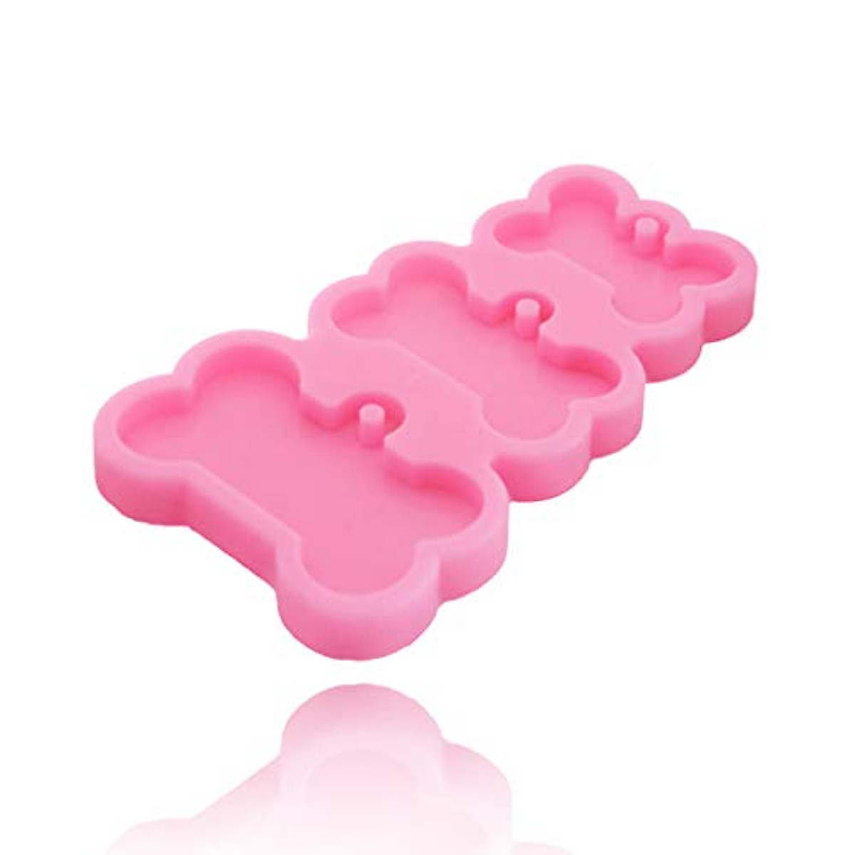 Diarypiece Pet Dogs Cats Tag Bone Shaped Keyring Epoxy Resin Mold,Key Chain Pendant Silicone Mould