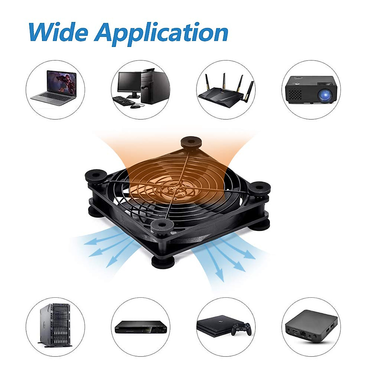 SCCCF Quiet 120mm USB Fan, 5V USB Portable Cooling Fan for Flat Panel TV Receiver Router DVR Playstation Xbox Computer Cabinet Cooler