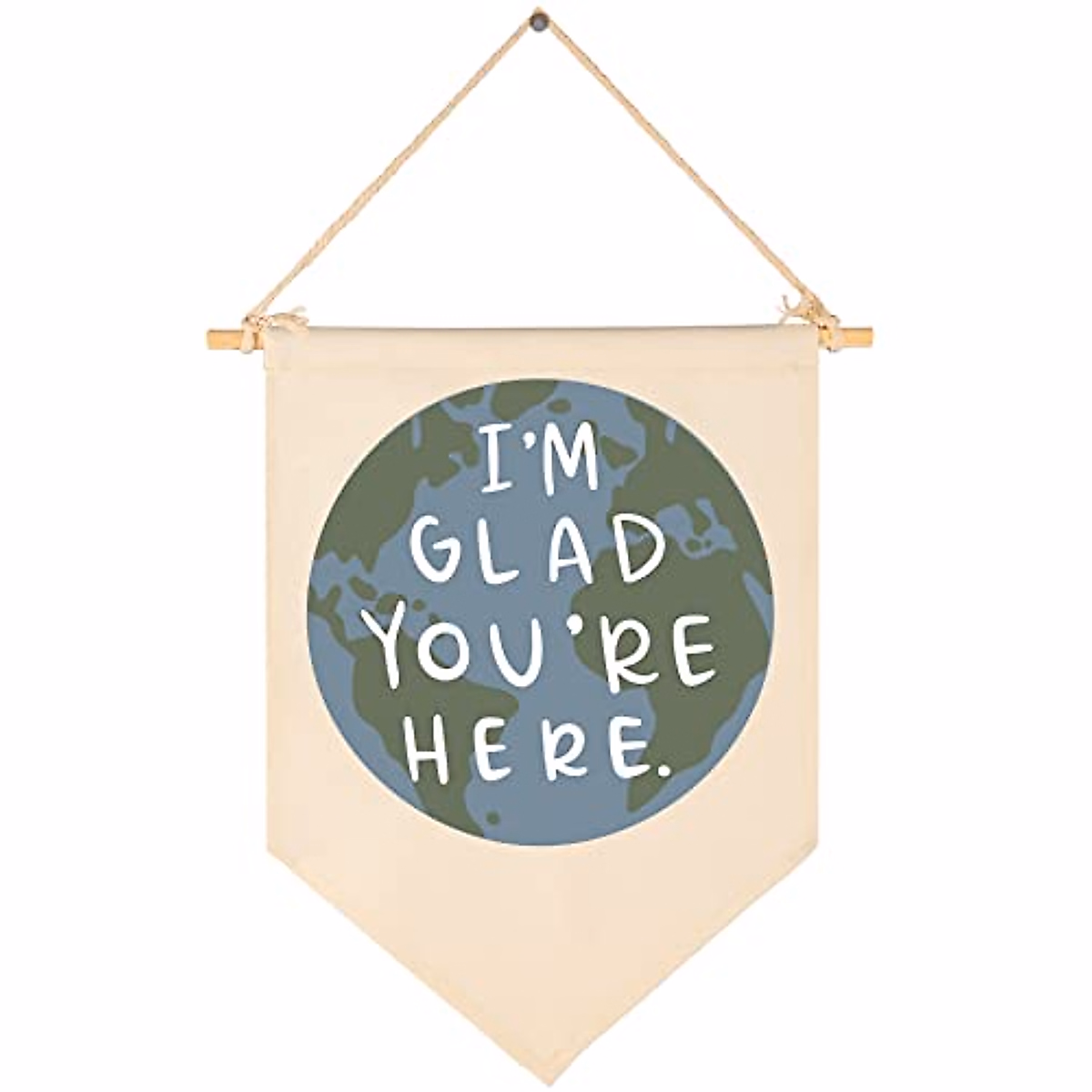 Glad You're Here-Inclusive Classroom Decor-Welcome Gift-Teacher Gift-Canvas Hanging Pennant Flag Banner Wall Sign Decor Gift-Birthday Christmas Gift