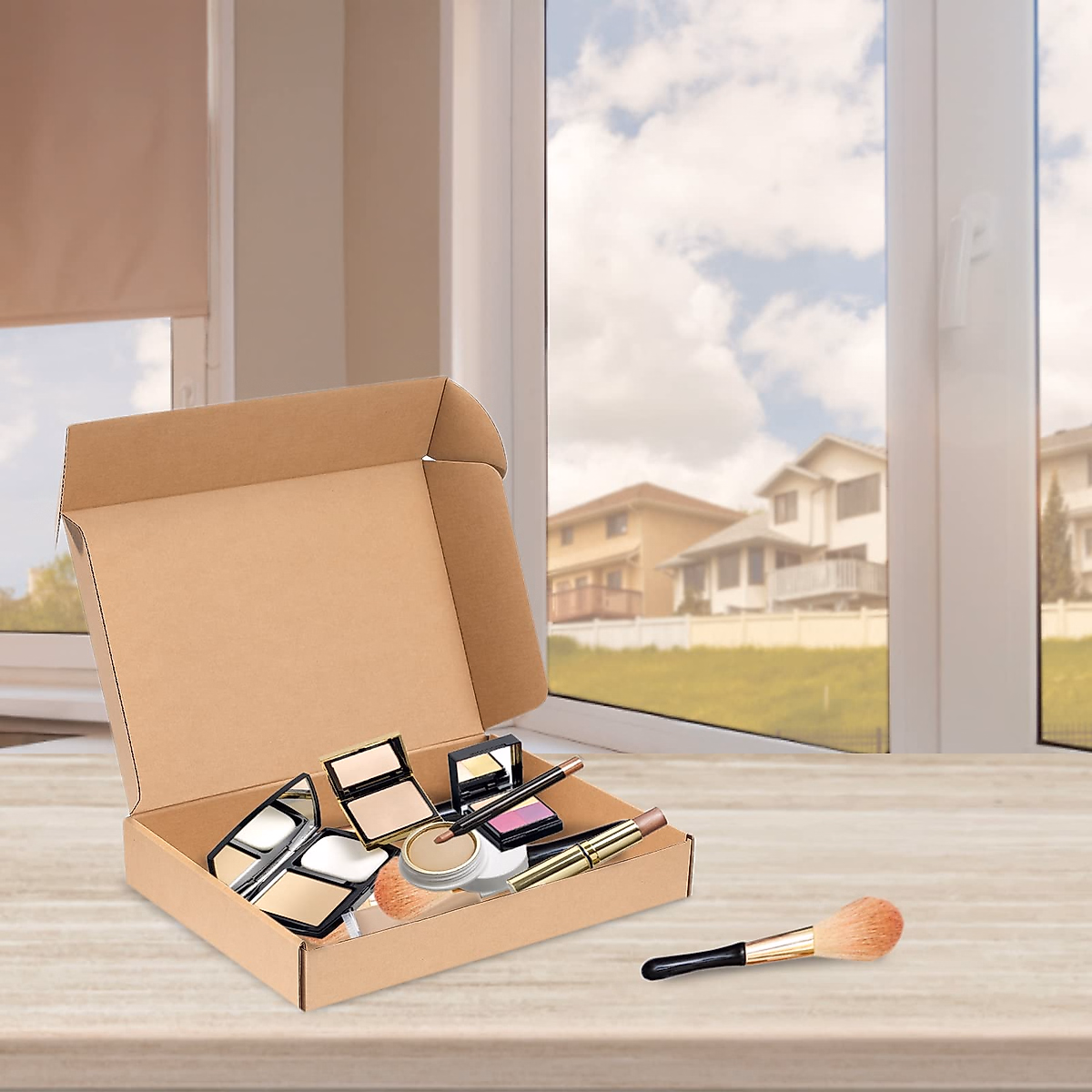 DUZCLI 12x9x3 Shipping Boxes - Set of 20, Medium Kraft Corrugated Cardboard Boxes for Small Business Supplies, Packing, Mailing and Gift Packaging