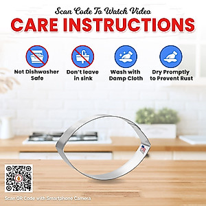 Football Cookie Cutter 5 Inch - Made in the USA – Foose Cookie Cutters Tin Plated Steel Football Cookie Mold