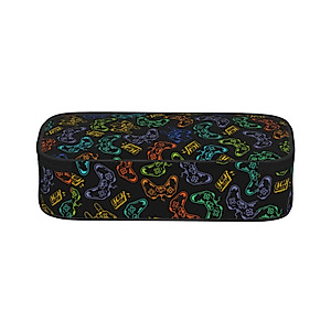 Jwzrene Gamer Pencil Case Large Capacity Gaming Pen Bag With Zipper Compartment Pencil Pouch Multifunction Stationary Bag For Boy Men