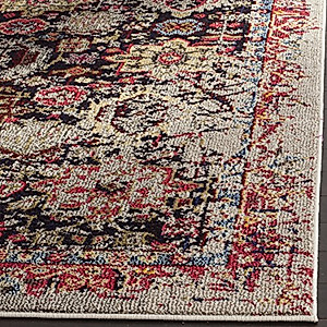 SAFAVIEH Monaco Collection 8' x 10' Grey/Multi MNC206G Oriental Abstract Distressed Non-Shedding Living Room Bedroom Dining Home Office Area Rug