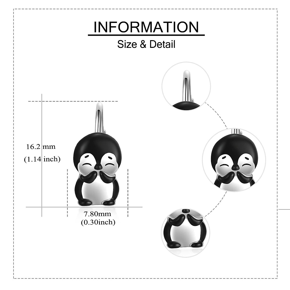 YAFEINI Penguin Gifts for Women Girls Sterling Silver Penguin Earrings Cute Penguin Jewelry for Penguin Lovers