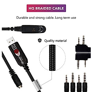 MIRKIT FTDI USB Baofeng Programming Cable 7 in 1 Compatible with Ham Radios: Baofeng UV-5R, UV-82, Baofeng BF888S, UV-9R, Baofeng BF-F8HP, Kenwood, UV-5R MK2/3/4/5, Motorola, Wouxun, Btech