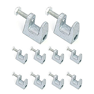 QWORK Beam Clamp, 10 Pcs 3/8" Zinc Plated Iron Safety Beam Clamp, 13/16" Jaw Opening