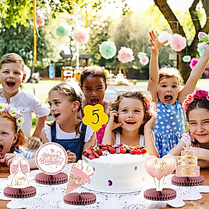 Rose Gold Birthday Decorations Honeycomb Centerpieces for Women -Rose Gold Table Decorations for Birthday Party supplies Favor