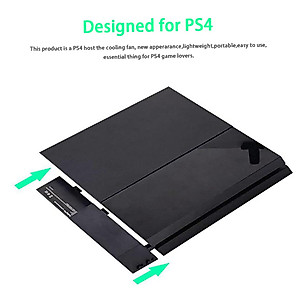 CurcKua Console Cooler PS4 Cooling Fan Temperature Control 5 Fan Heat Exhaust Fan for 4 Console Black.