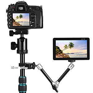 11" Adjustable Magic Arm DSLR Mirrorless Action Camera Camcorder Smartphone LCD Monitor Video Vlog Rig w/ Clamp Holder Mounts fit for GoPro iPhone