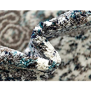 Rugs.com Arlington Collection Rug – 5 Ft Octagon Grey Medium-Pile Rug Perfect for Living Rooms, Kitchens, Entryways