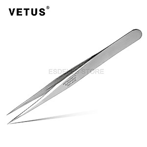 Vetus Tweezer Professional Tweezers Tool ST-10 Non-magnetic Stainless Steel Pointed Tip