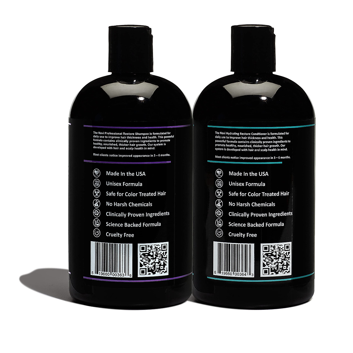 Navi Professional Hair Growth Shampoo and Conditioner Set, DHT Blocker for Thinning Hair and Hair Loss, Sulfate Free and Safe for Color Treated Hair, Hair Regrowth for Men and Women, 2 x 16 oz